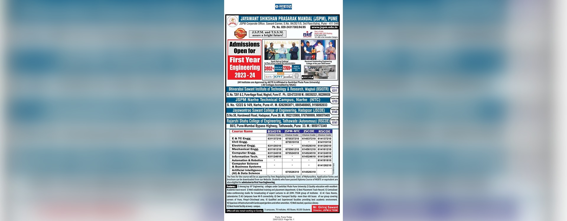 Top Engineering Colleges in Pune, Maharashtra | Jayawantrao Sawant ...